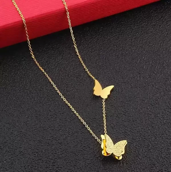 Long Chain Gold Butterfly Pendant Necklace - Jewellery Store